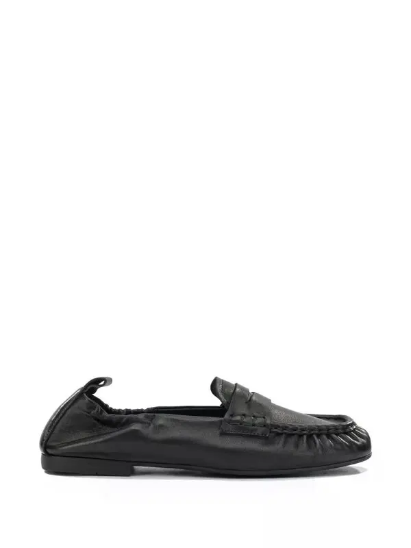SUMMERY COPENHAGEN Elasticated Leather Loafers - Black