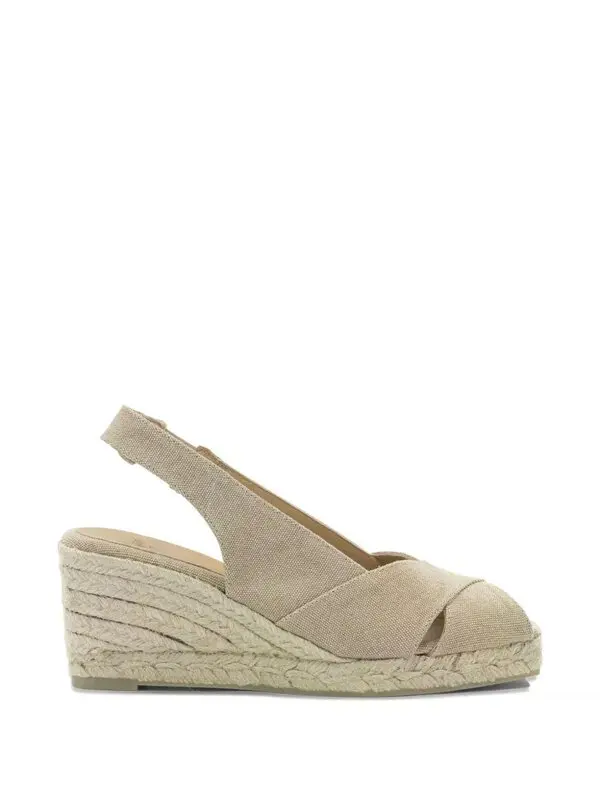 CastaÑer Diana Crossover Wedge Espadrilles - Neutrals