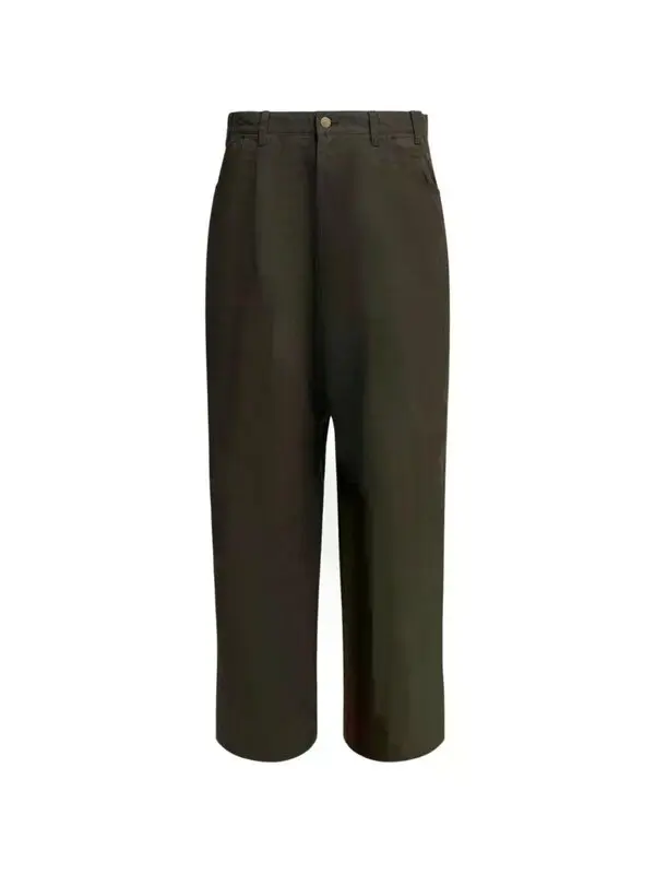 Comme Des Garçons Pleated Straight-leg Trousers - Green