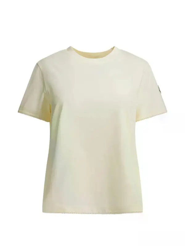 Moncler Logo-patch Scalloped-trim T-shirt - Neutrals