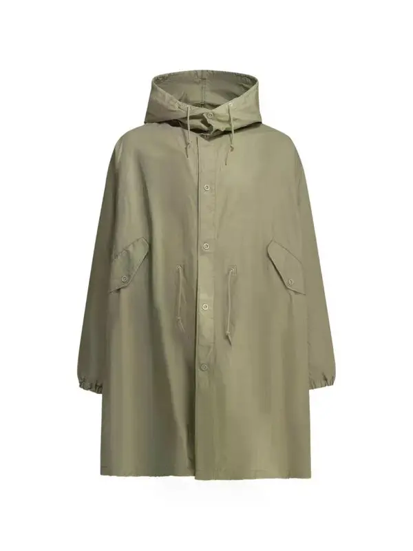 Comme Des Garçons Hooded Drawstring-waist Coat - Green