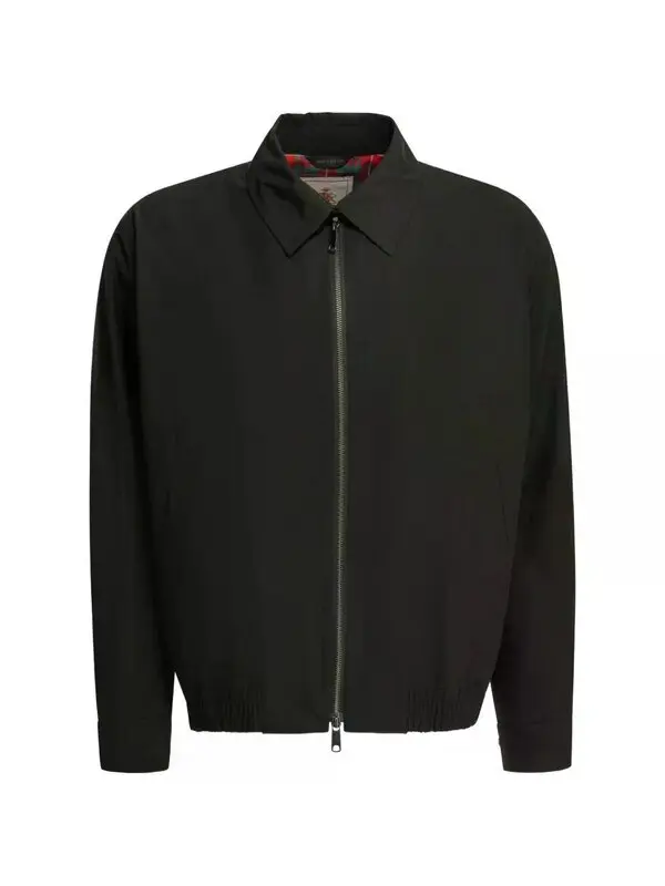 BARACUTA Zip-up Bomber Jacket - Black