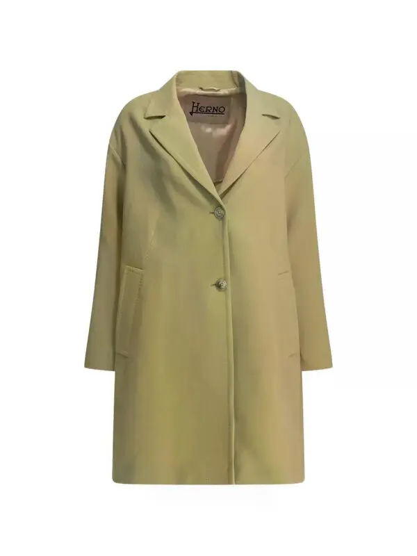 Herno Notched-lapel Button-fastening Coat - Green