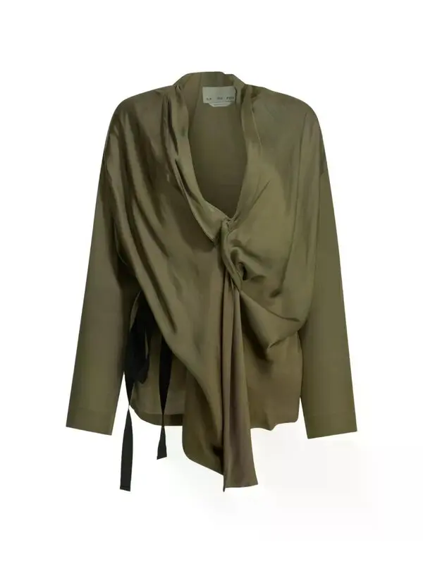 SA SU PHI Draped Belted Wrap Jacket - Green