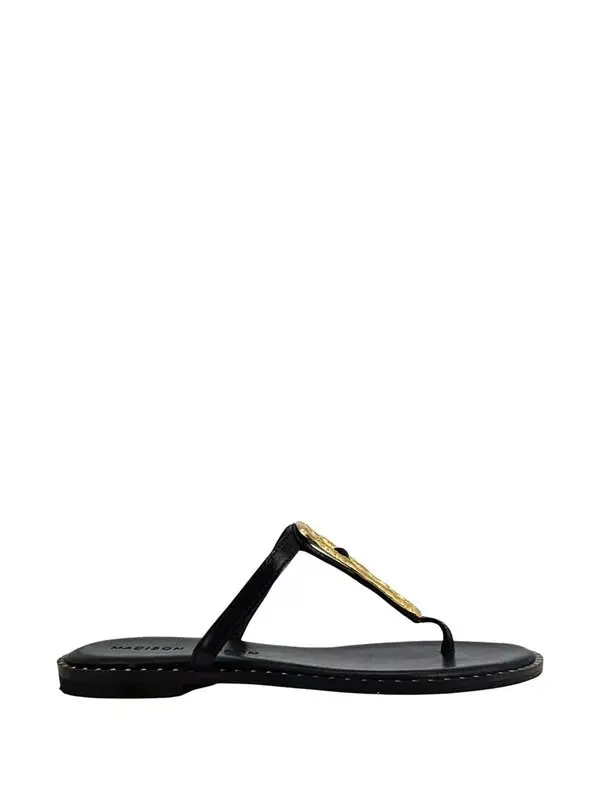 MADISON.MAISON Hammered Link Sandals - Black