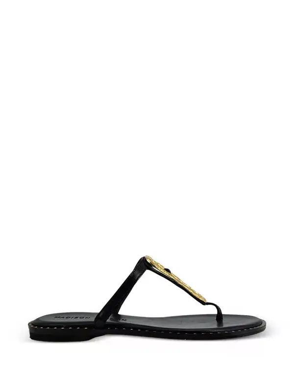MADISON MAISON Hammered Link Sandals - Black