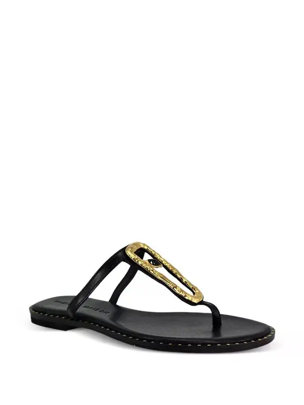 MADISON MAISON Hammered Link Sandals - Black