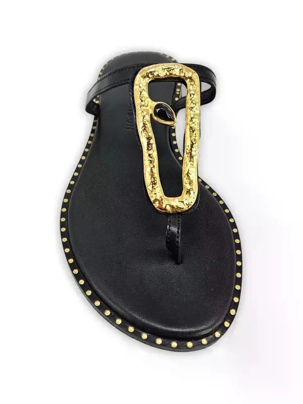 MADISON MAISON Hammered Link Sandals - Black