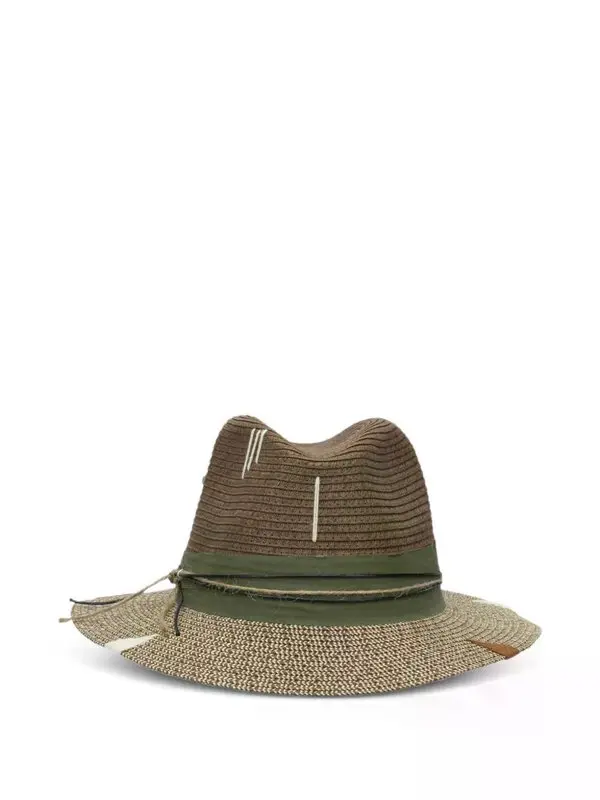 THE HAT GANG Bead-embellished Raffia Hat - Brown