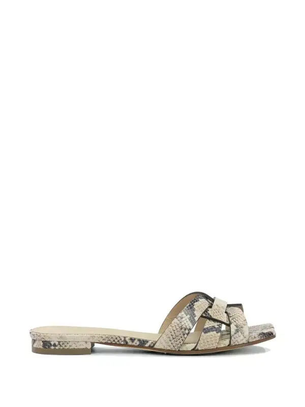 SERGIO LEVANTESI Norma6 Snake-effect Caged Sandals - Neutrals