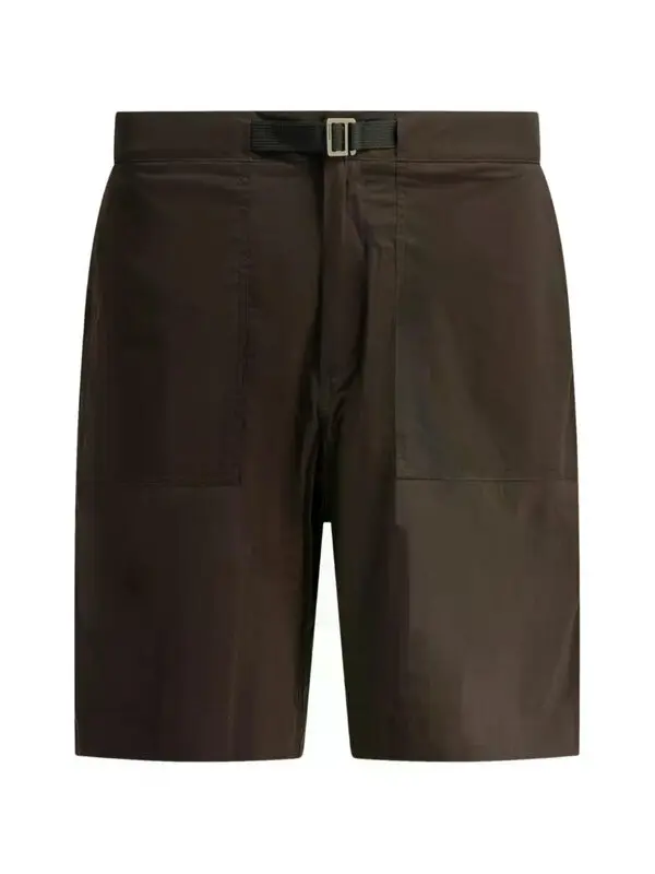 HOUDINI SPORTSWEAR Patch-pocket Belted Shorts - Brown