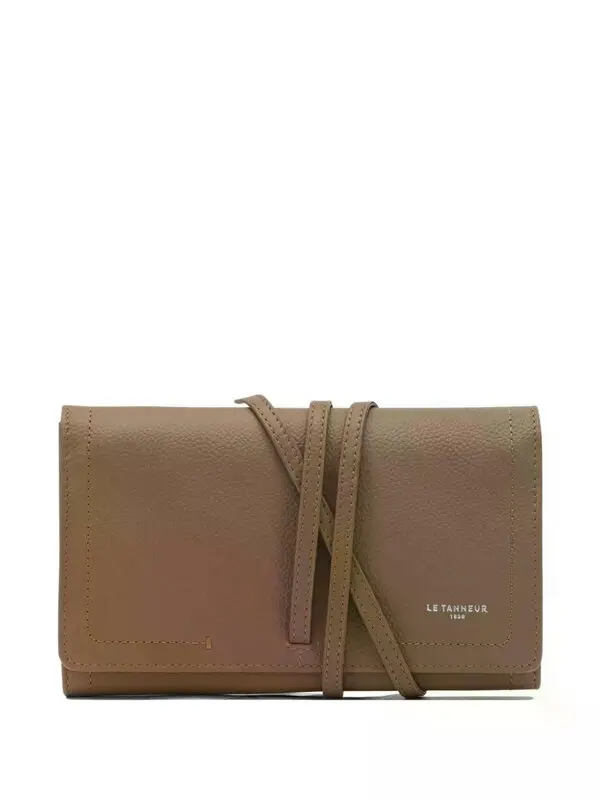 LE TANNEUR Logo-print Wrap-around Clutch - Neutrals