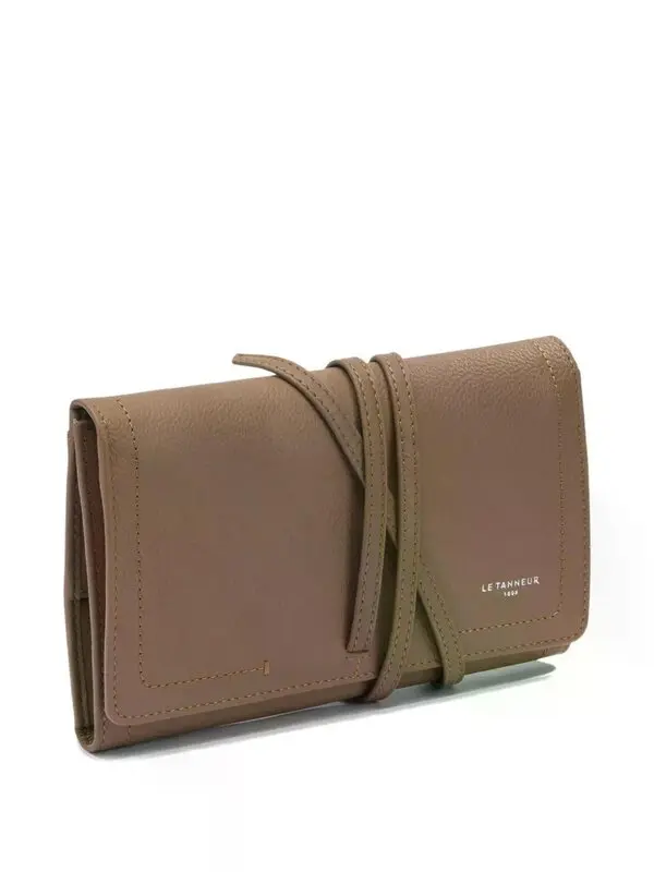 LE TANNEUR Logo-print Wrap-around Clutch - Neutrals