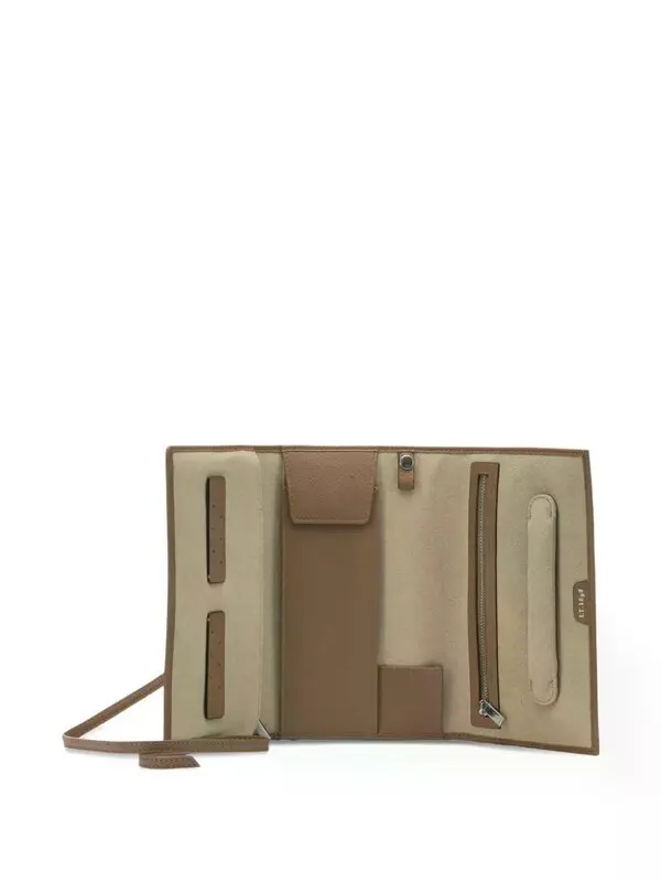 LE TANNEUR Logo-print Wrap-around Clutch - Neutrals