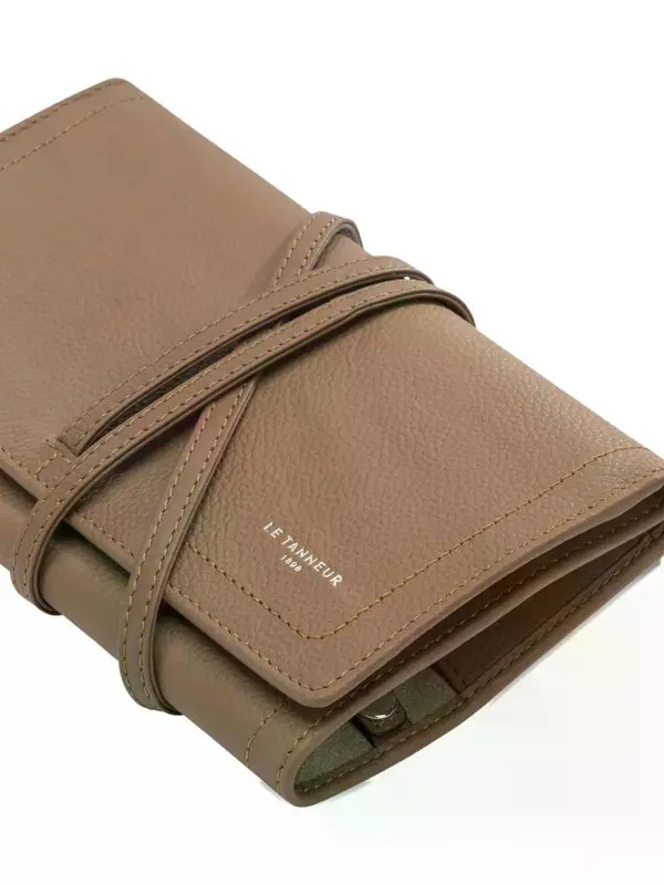 LE TANNEUR Logo-print Wrap-around Clutch - Neutrals