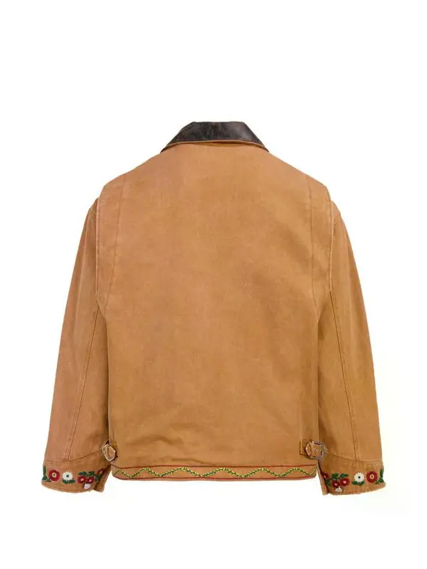 FOUND Embroidered Canvas Jacket - Brown