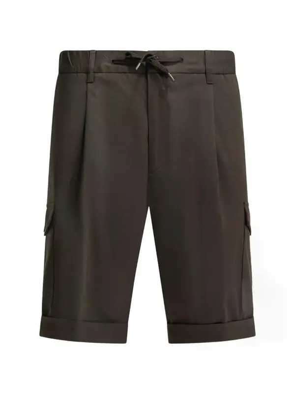 Herno Pleated Cargo Shorts - Brown