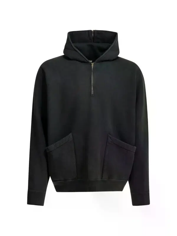 A.PRESSE Cotton Half-zip Hoodie - Black