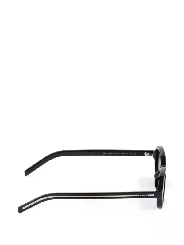 Prada Sunglasses With Metal Plaque - Black