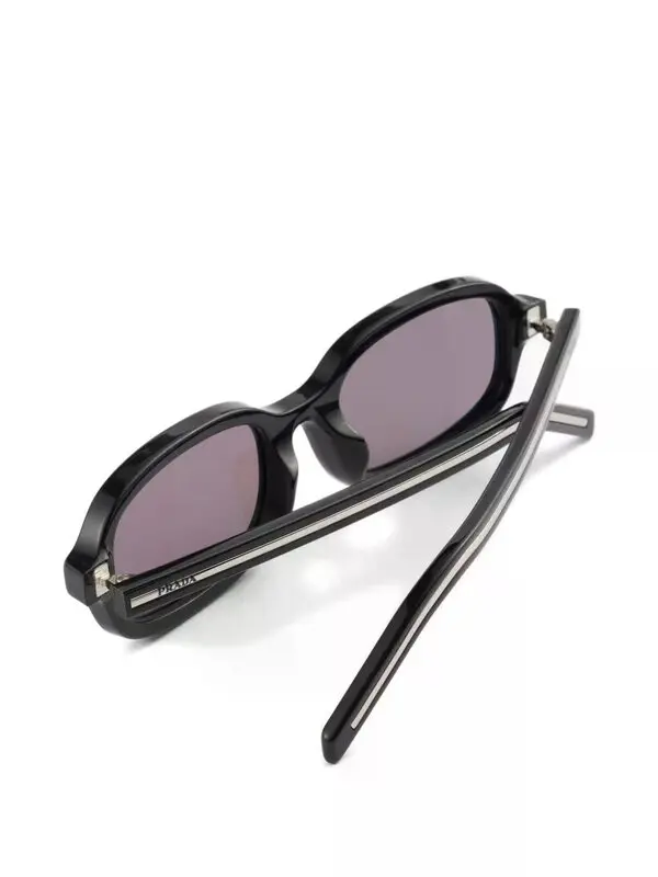 Prada Sunglasses With Metal Plaque - Black