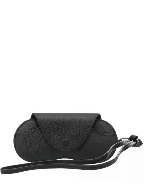 LE TANNEUR Charm-detail Leather Glasses Case - Black