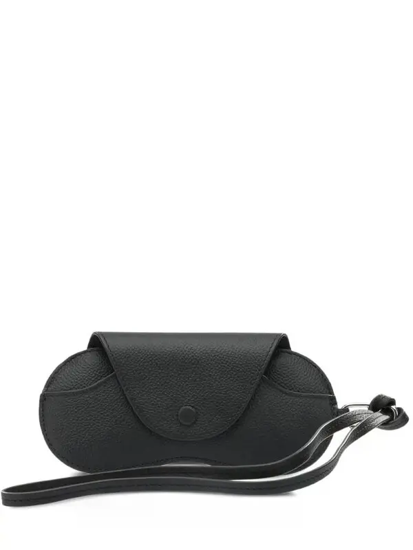 LE TANNEUR Charm-detail Leather Glasses Case - Black