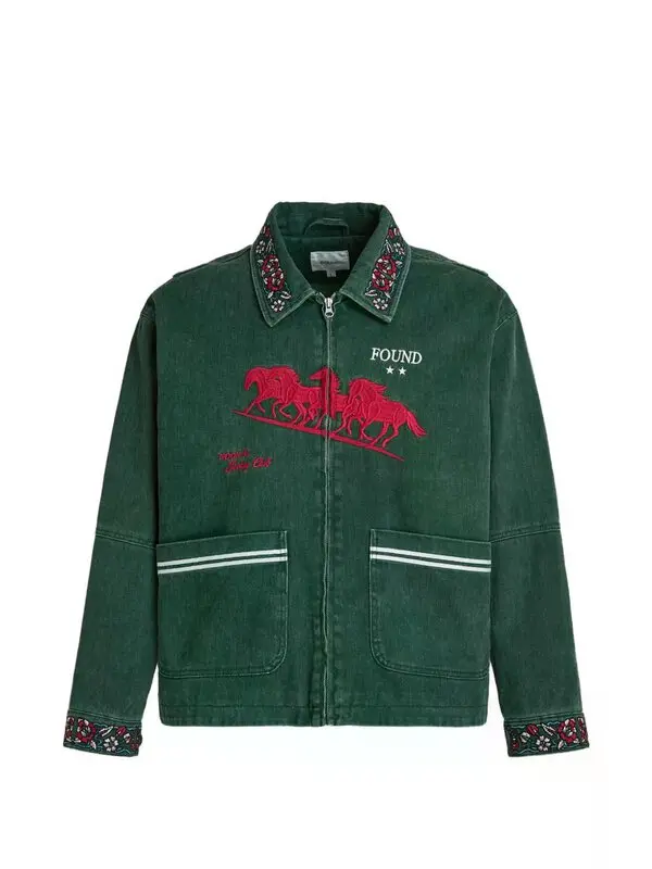 FOUND Jockey Club Embroidered Jacket - Green