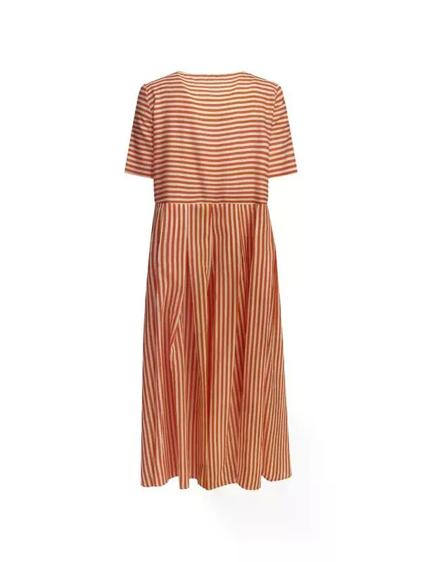 Apuntob Striped Cotton Midi Dress