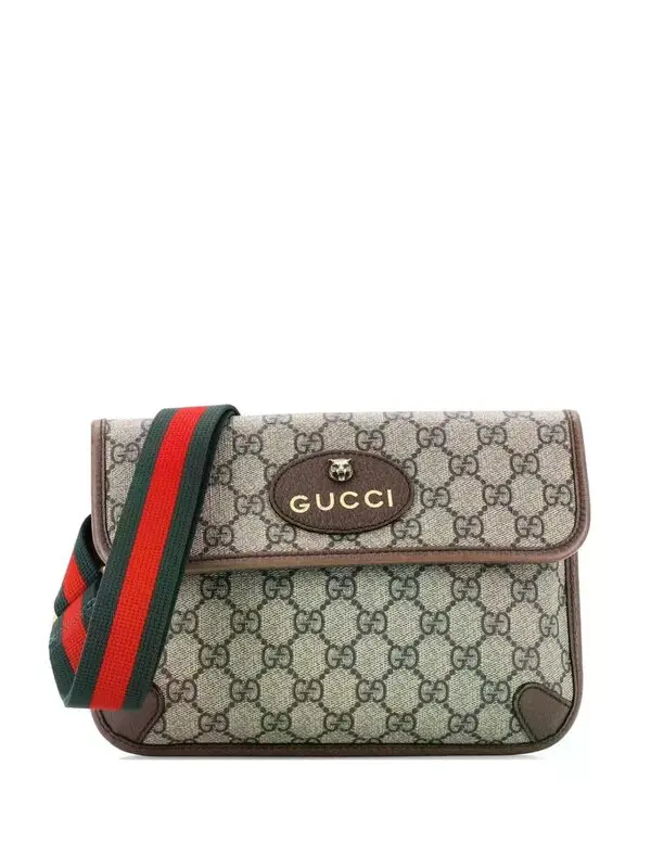 Gucci Neo Vintage Flap Gg Coated Canvas Belt Bag - Brown