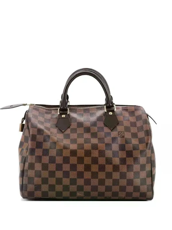 LOUIS VUITTON Speedy Handbag Damier 30 Satchel - Brown