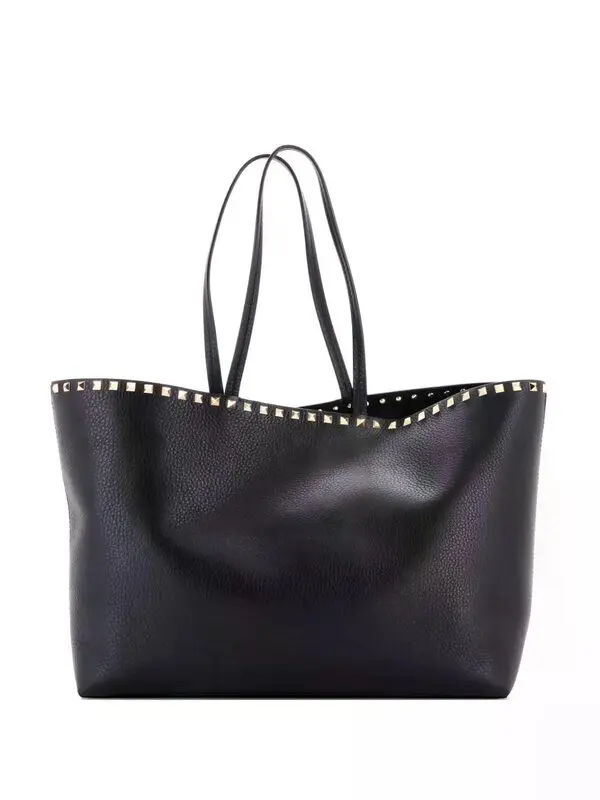Valentino Garavani Rockstud Shopper Large Tote Bag - Black