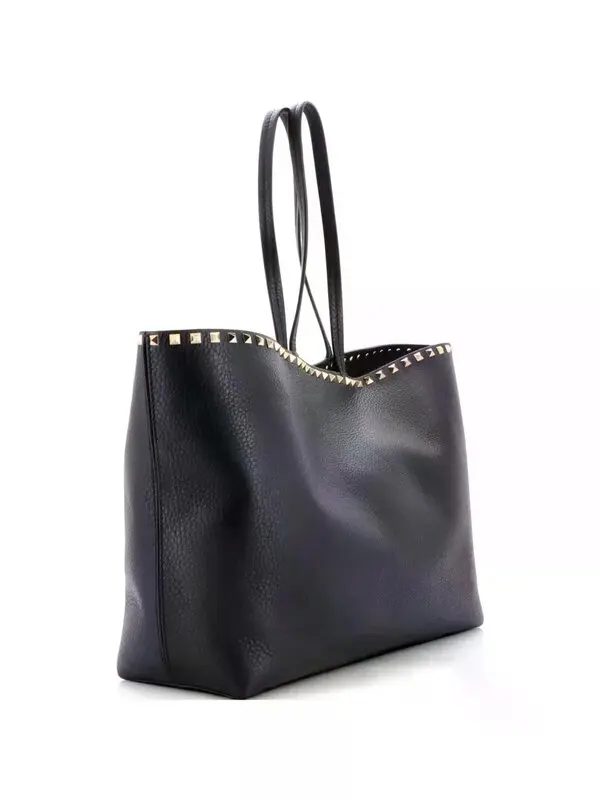 Valentino Garavani Rockstud Shopper Large Tote Bag - Black