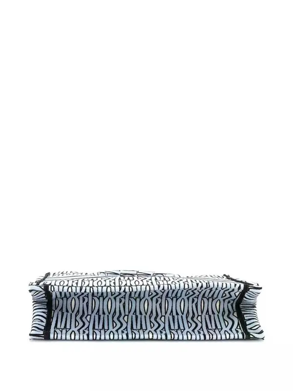 Dior Miss Book Embroidered Canvas Medium Tote Bag - Blue