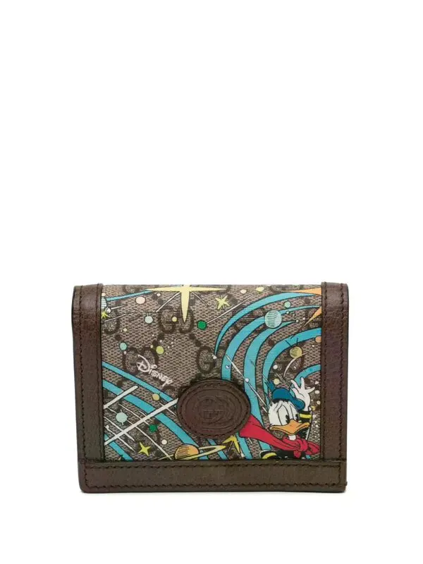 Gucci 2016-2026 Disney Gg Supreme Donald Duck Compact Wallet Small Wallets - Neutrals