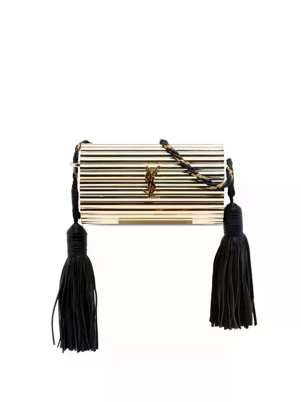 Saint Laurent 2016 Ribbed Acrylic And Lambskin Opium Box Bag - Gold