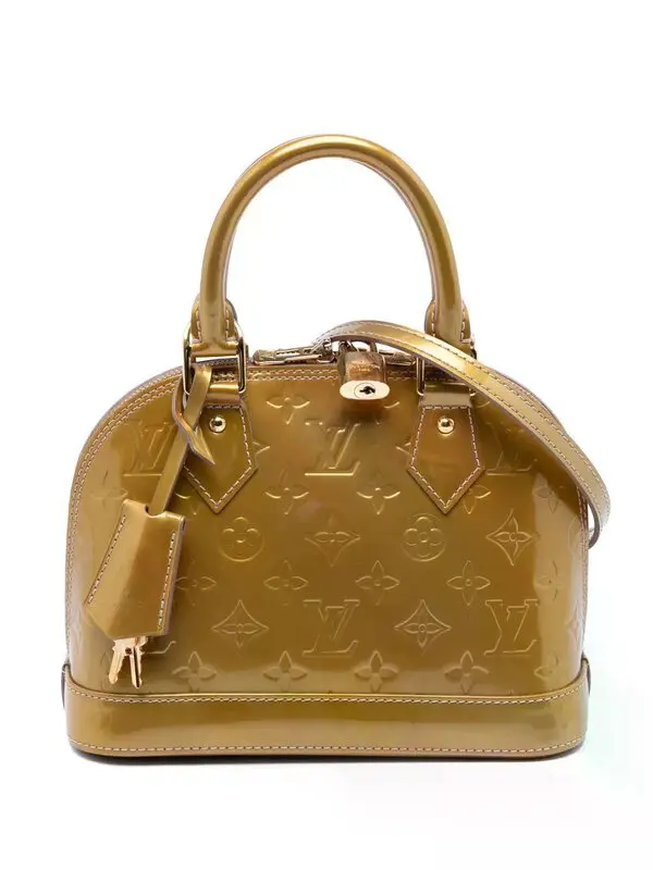 LOUIS VUITTON 2012 Monogram Vernis Alma Bb Satchel - Gold