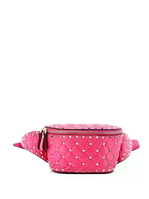Valentino Garavani Rockstud Spike Quilted Leather Belt Bag - Pink
