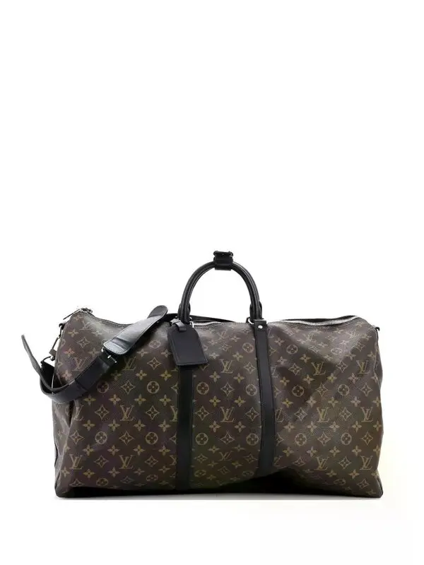 LOUIS VUITTON Keepall Bandouliere 55 Travel Bag Monogram Canvas - Brown