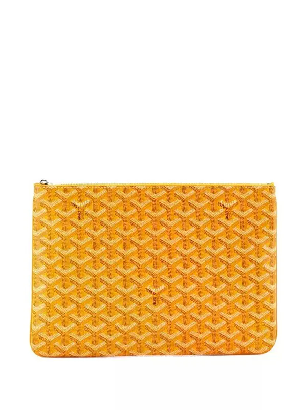 Goyard Senat Zip Coated Canvas Mm Pouch - Yellow