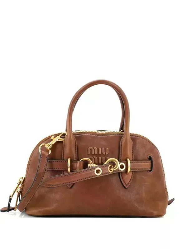 Miu Miu Aventure Top Handle Leather Satchel - Brown