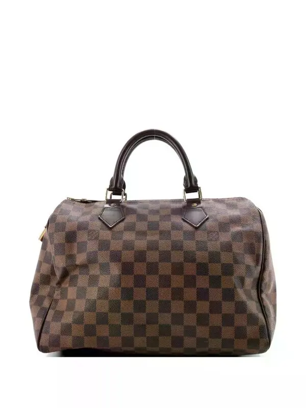 LOUIS VUITTON Speedy Handbag Damier 30 Satchel - Brown