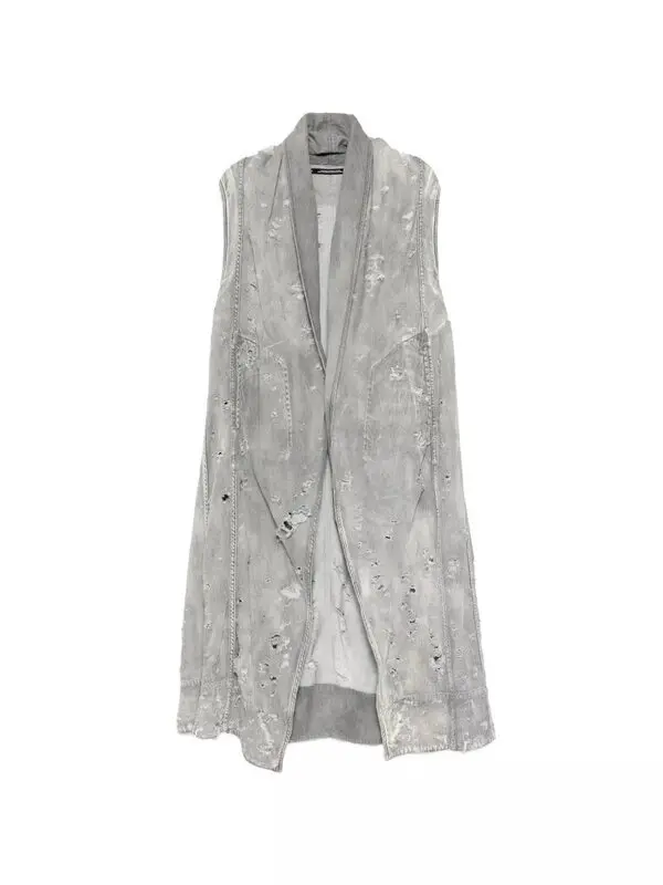 JULIUS Sleeveless Distressed Coat