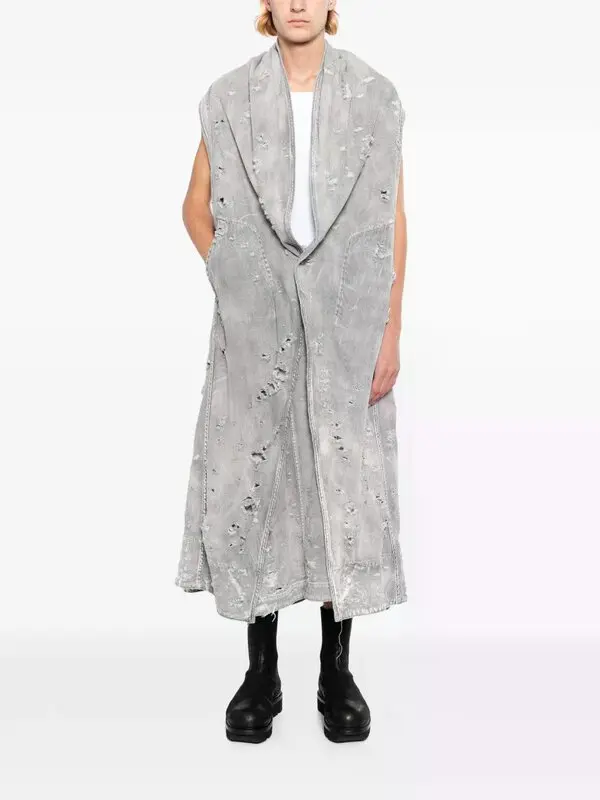 JULIUS Sleeveless Distressed Coat
