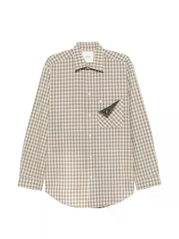 Nanushka Check-print Chest-pocket Shirt - Neutrals