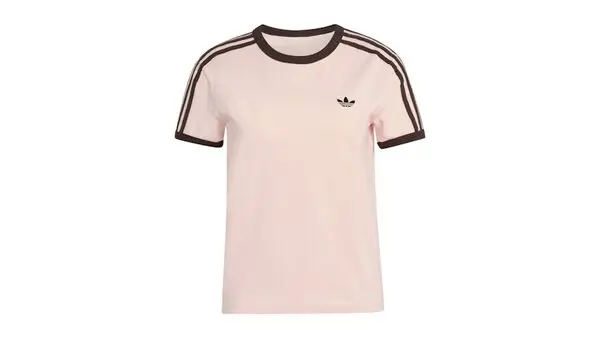 Adidas 3 Stripes Slim Tee - Sandy Pink/aurora Coffee