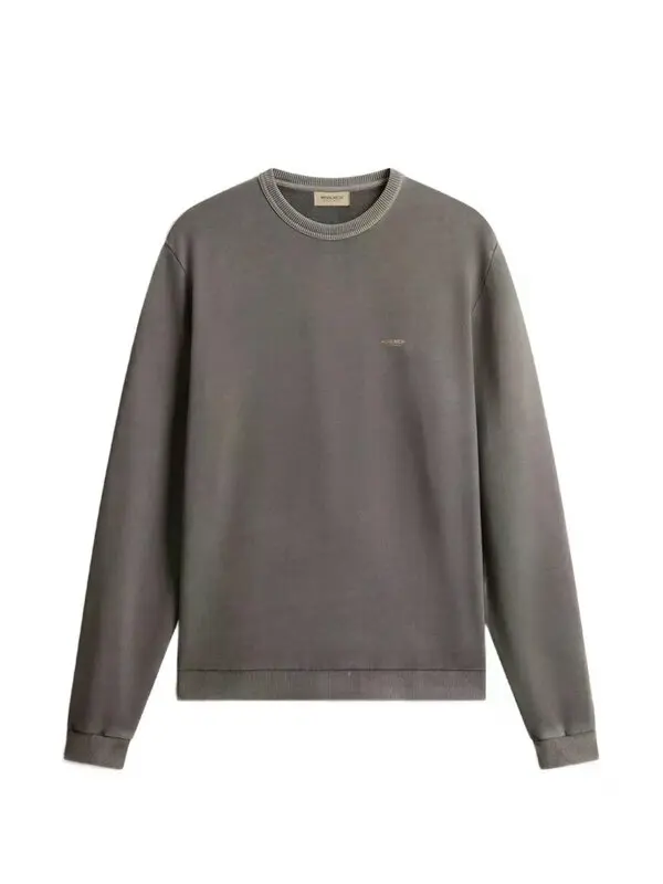 Woolrich Ribbed-details Logo Sweatshirt - Grey