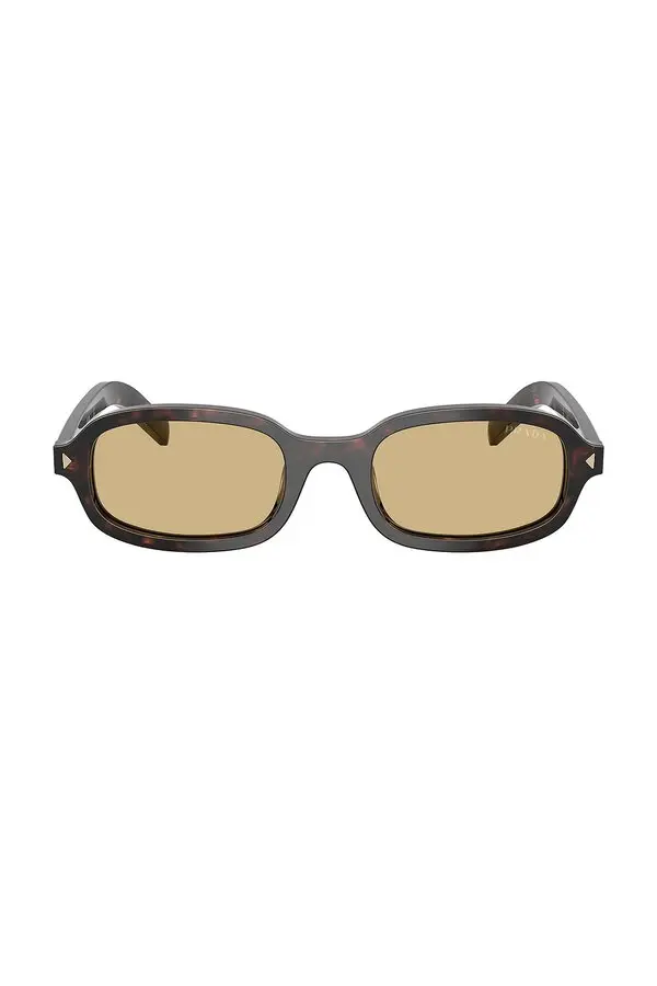 Prada Oval Sunglasses - Brown & Havana