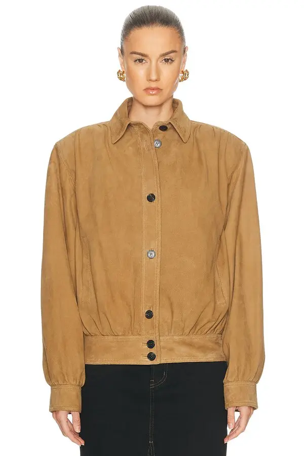 Saint Laurent Suede Jacket - Tabac