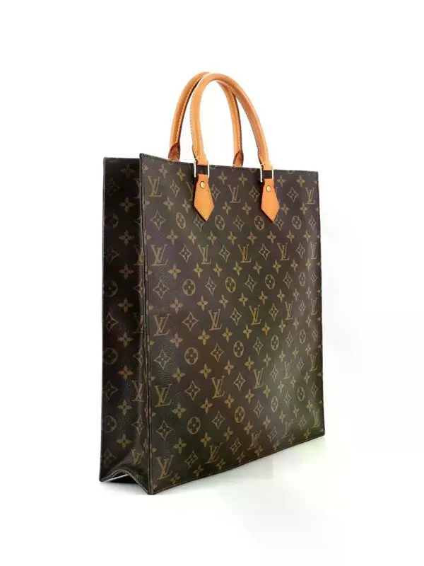 LOUIS VUITTON Sac Plat Monogram Canvas Tote Bag - Brown