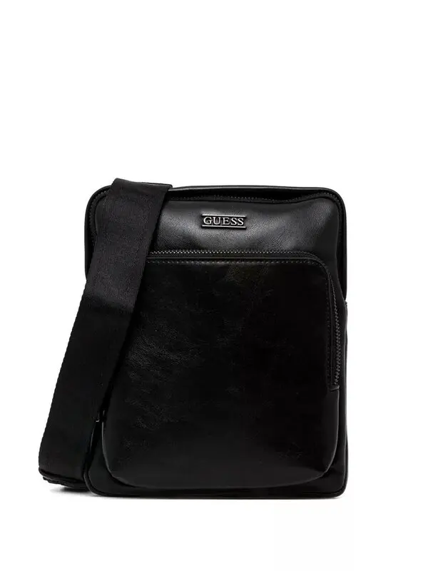 Guess Logo-detail Messenger Bag - Black